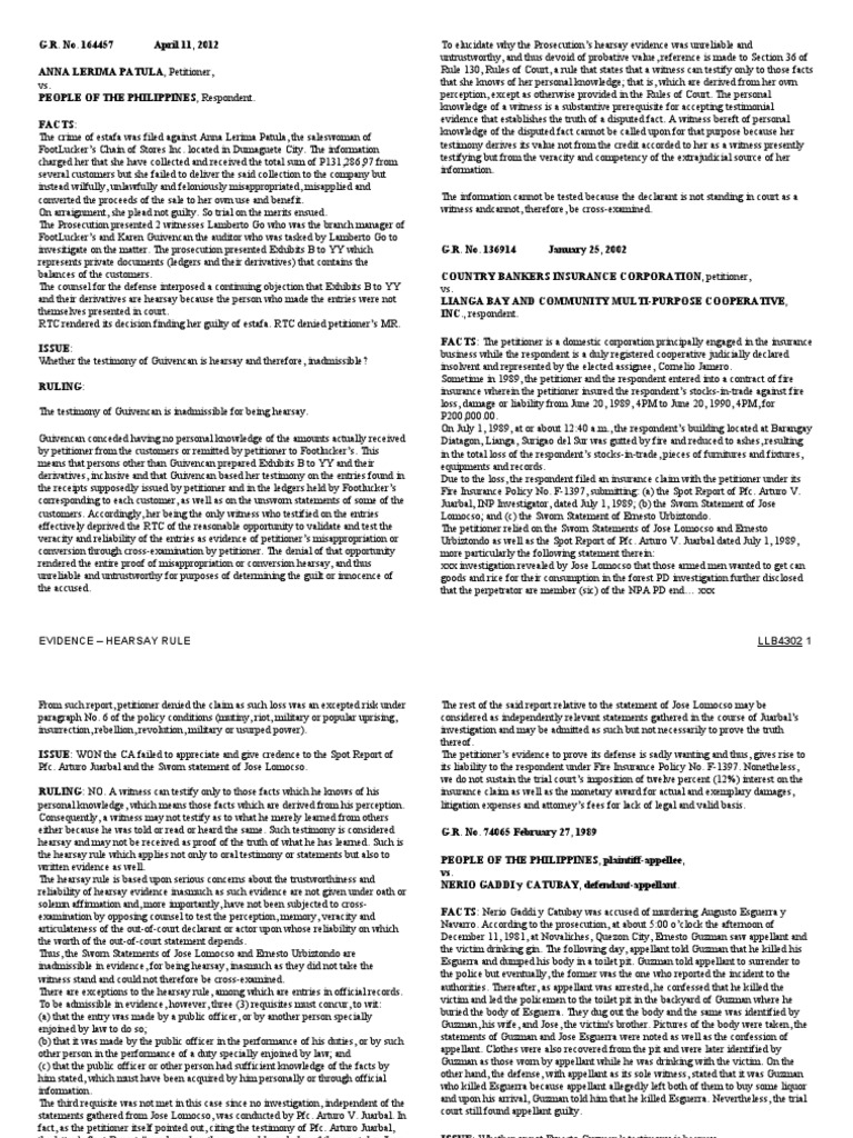 Docshare - Tips Evid Hearsay | Download Free PDF | Hearsay | Witness