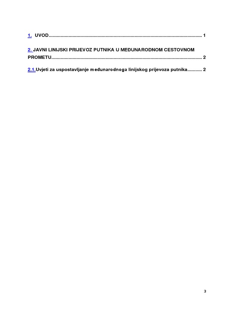 Prijevoz Putnika U Međunarodnom Cestovnom Prometu | PDF