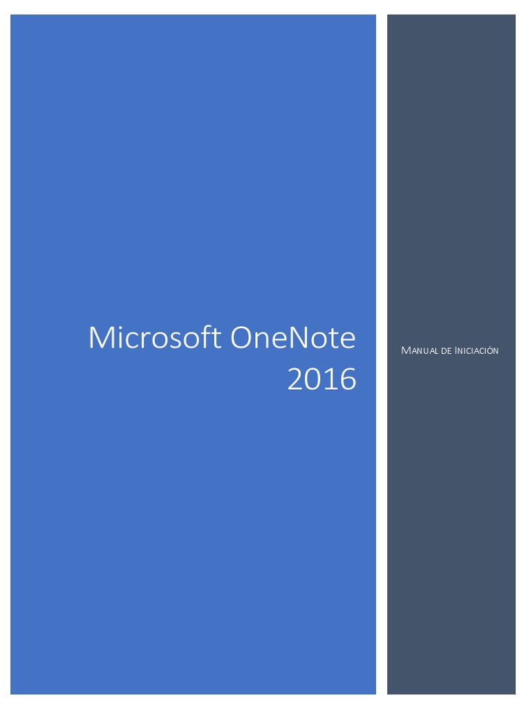 Guía de Inicio Rápido OneNote 2016 | PDF | Point And Click | Software