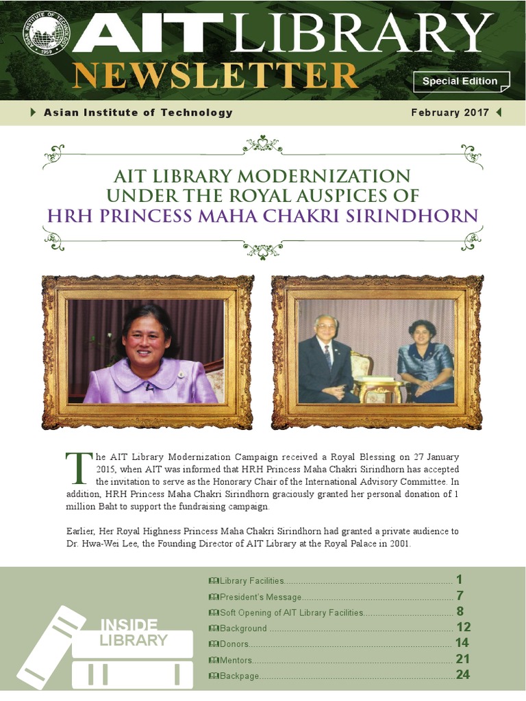 AIT Library Newsletter | PDF | Thailand | Fundraising