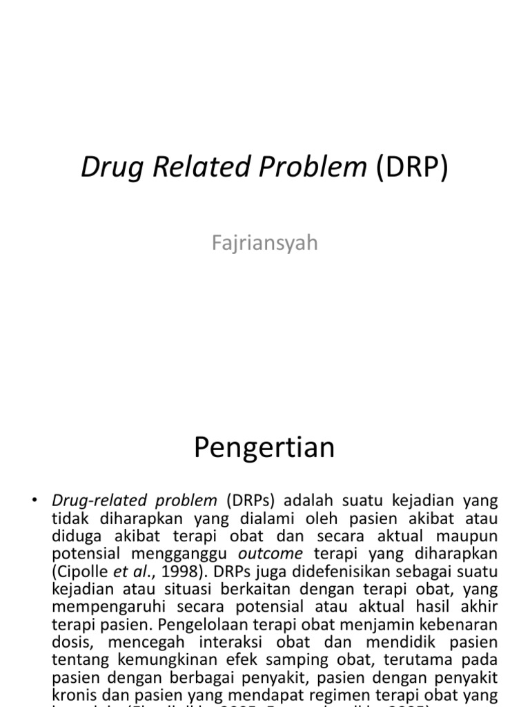 Drug Related Problem (DRP) | PDF