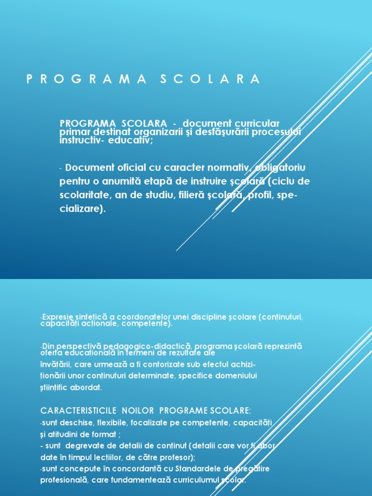 4 Programa Scolara - Document Curricular | PDF