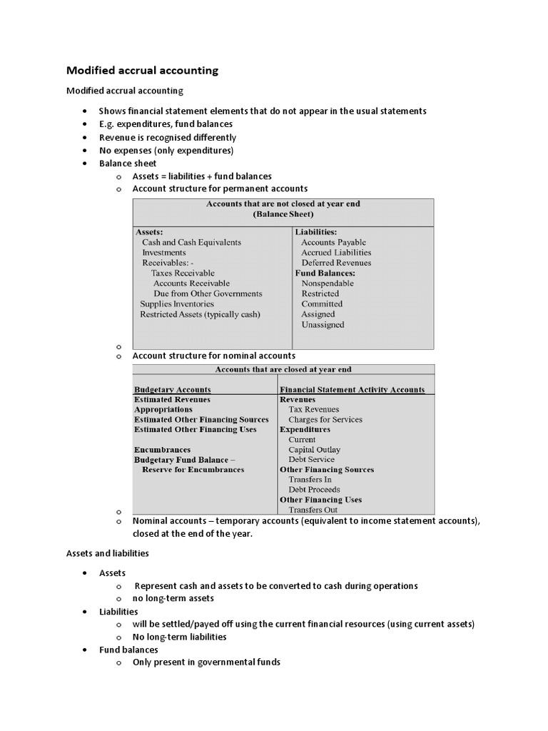 Modified Accrual Accounting | PDF | Debits And Credits | Expense