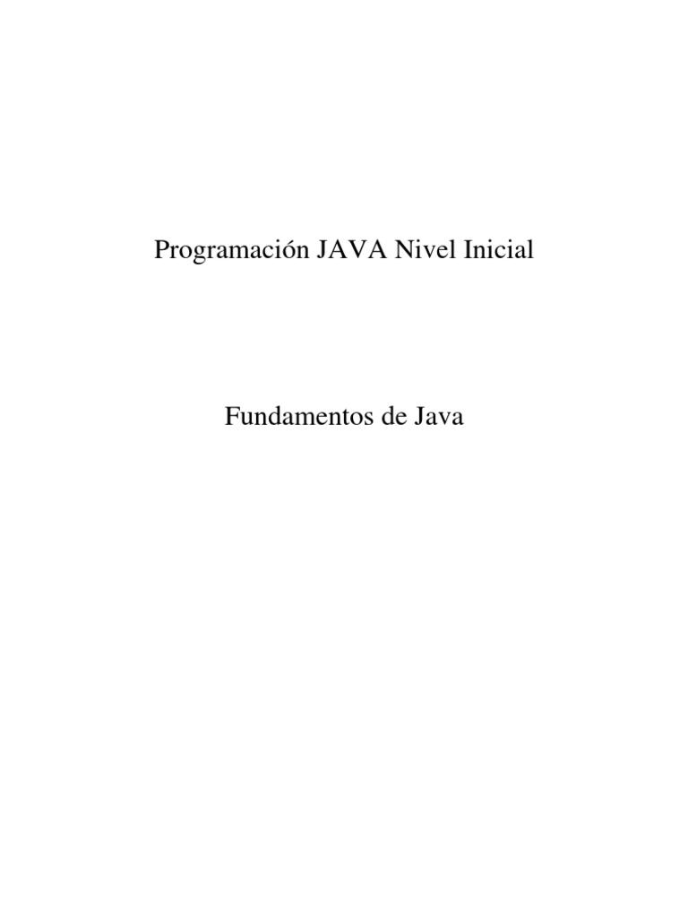 Fundamentos de Java | PDF | Java (lenguaje de programación) | Objeto ...