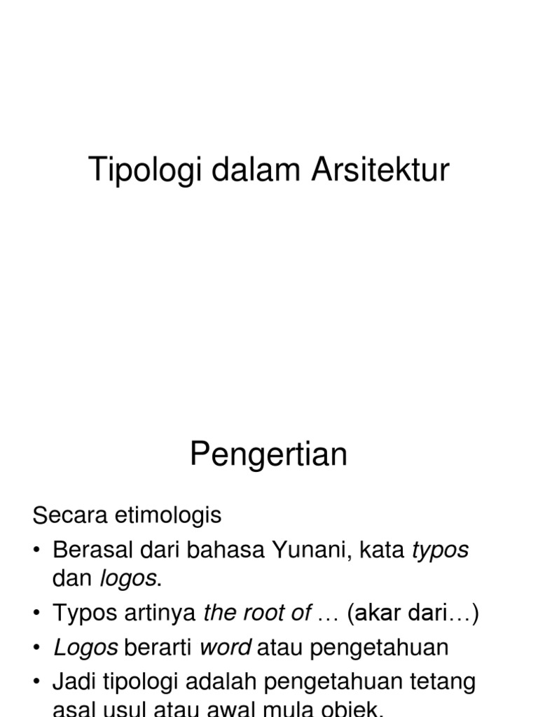 Tipologi Dalam Arsitektur | PDF