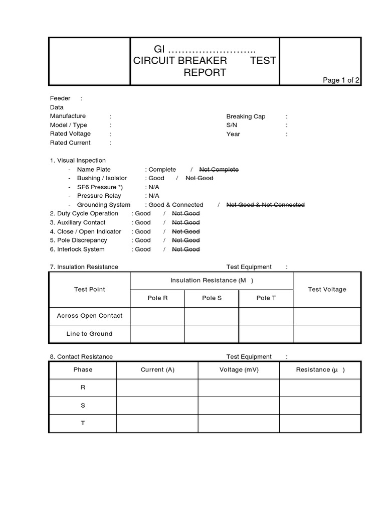 CB Test Report | PDF | Insulator (Electricity) | Relay