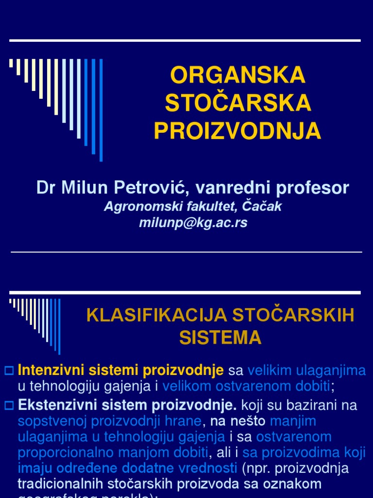 Organska Stočarska Proizvodnja | PDF