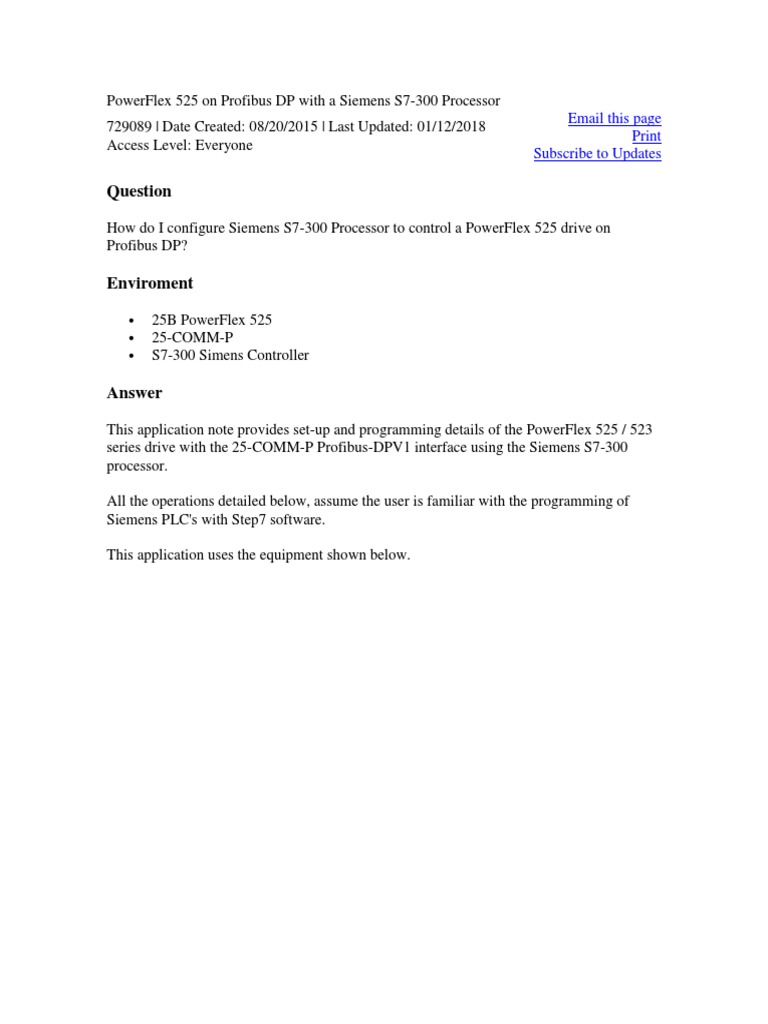 Configure PowerFlex 525 with S7-300 | PDF | Programmable Logic ...