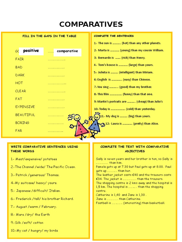 Comparatives Exercises | PDF | Nature