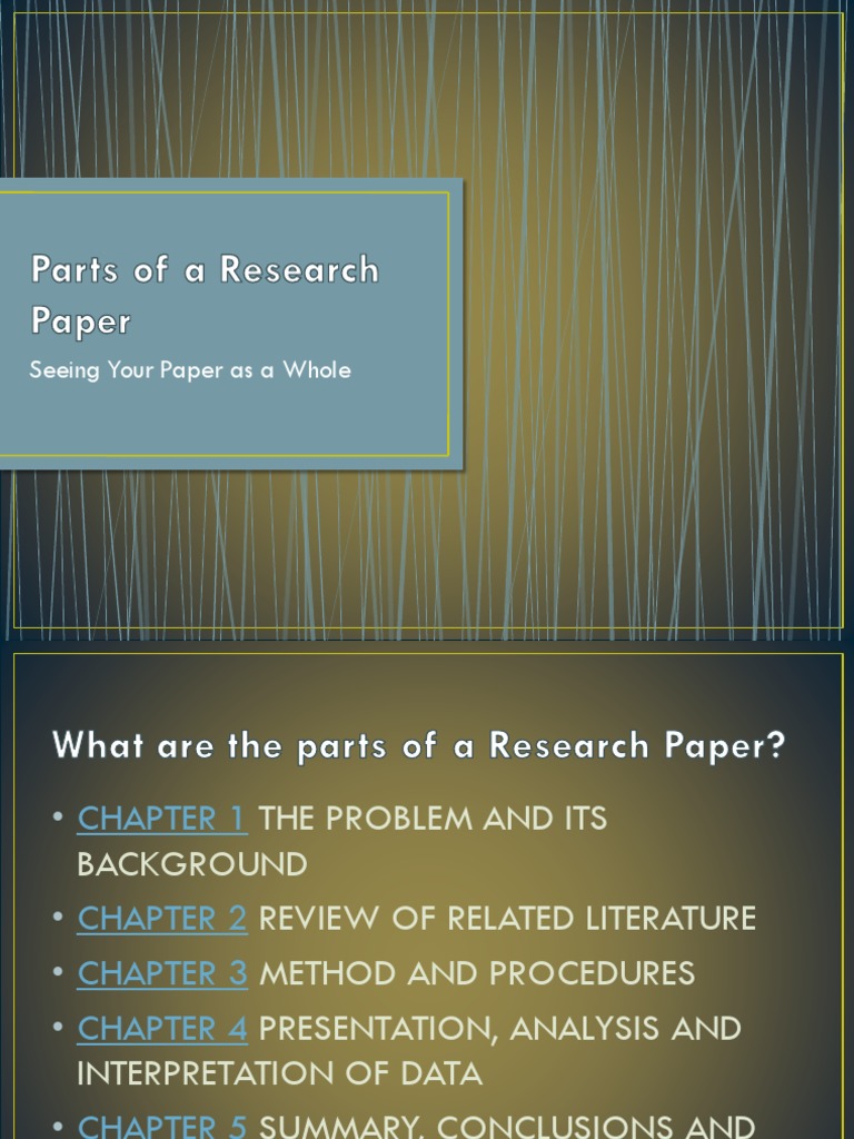 5 Parts of A Research | PDF | Methodology | Cognition