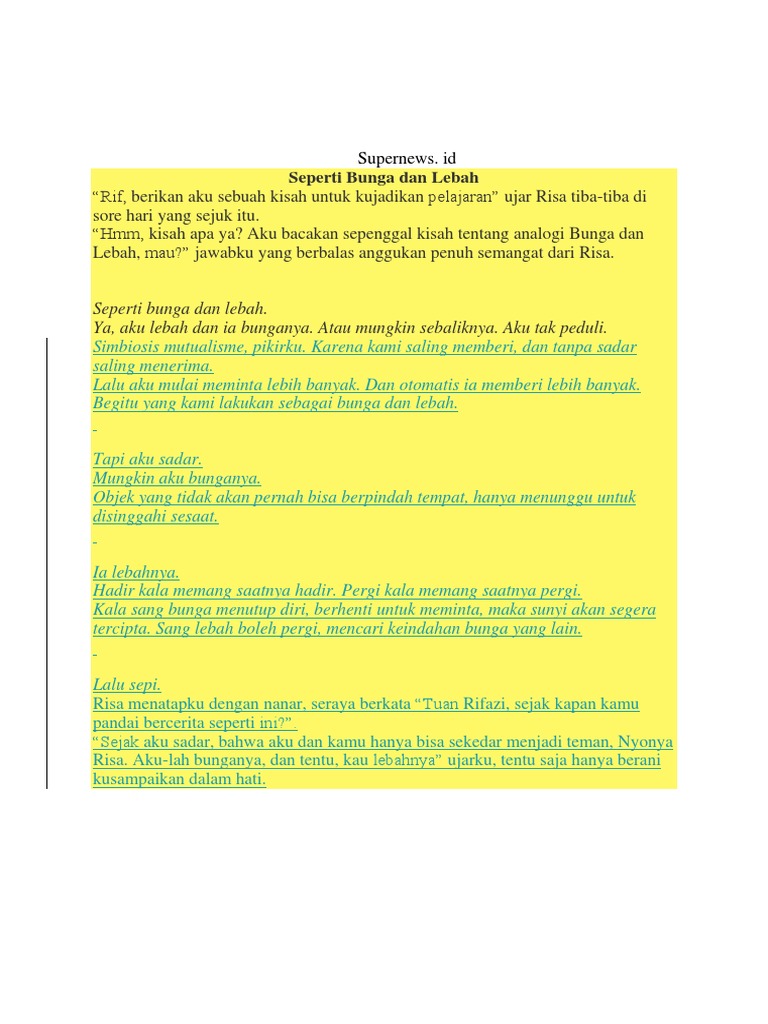 Kisah Analogi Bunga dan Lebah | PDF | Religion & Spirituality | Poetry