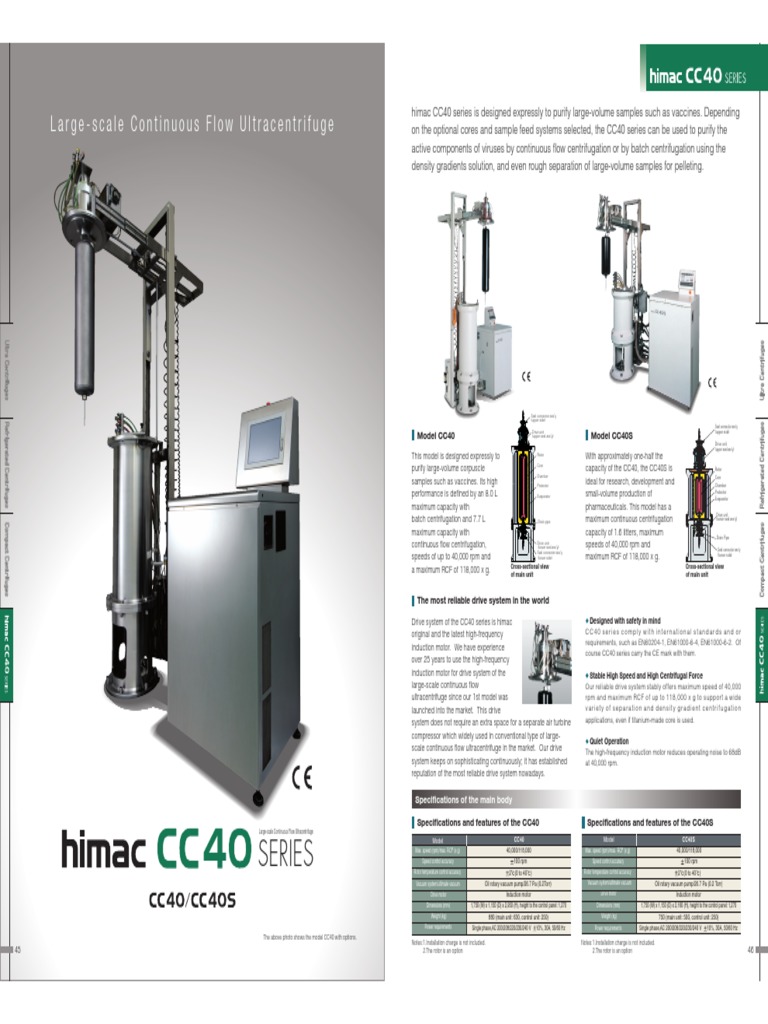 CC40 CC40S Catalog.10124703 | PDF | Centrifugation | Centrifuge