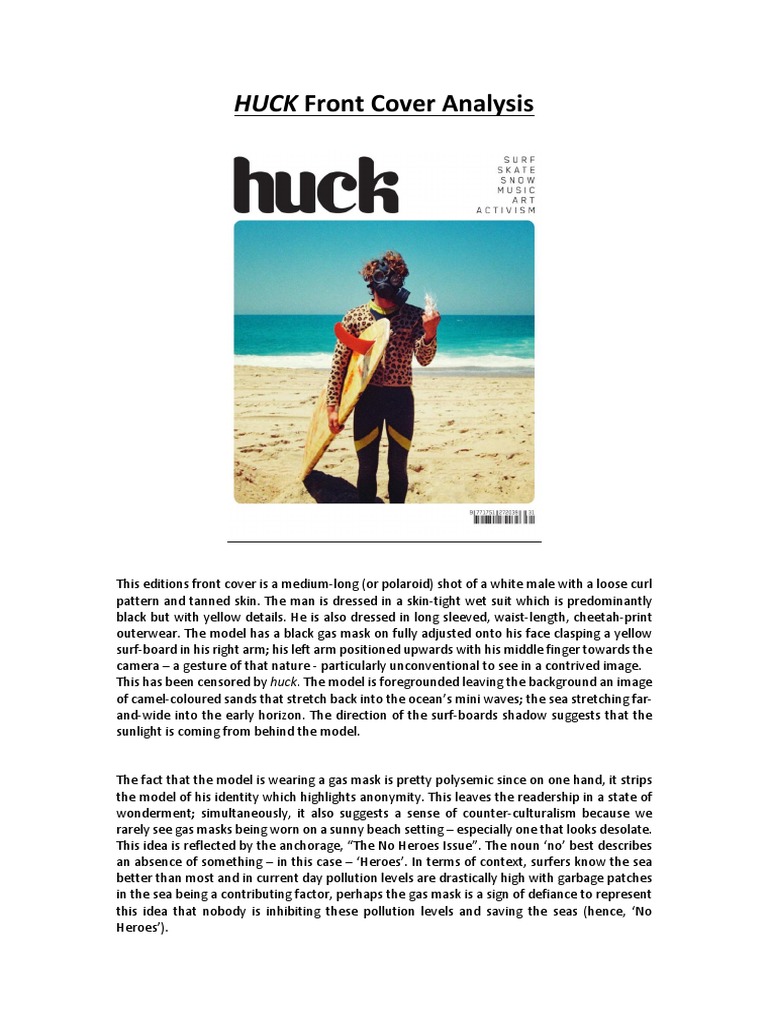 Huck Front Cover Analysis Complete | PDF | Social Science