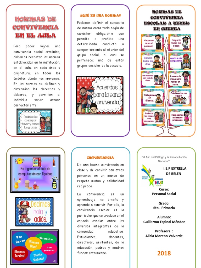 Triptico de Las Normas de Convivencia | PDF