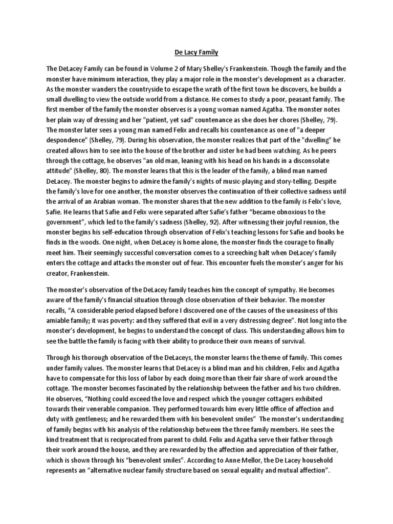 De Lacy Family | Download Free PDF | Monsters | Mary Shelley