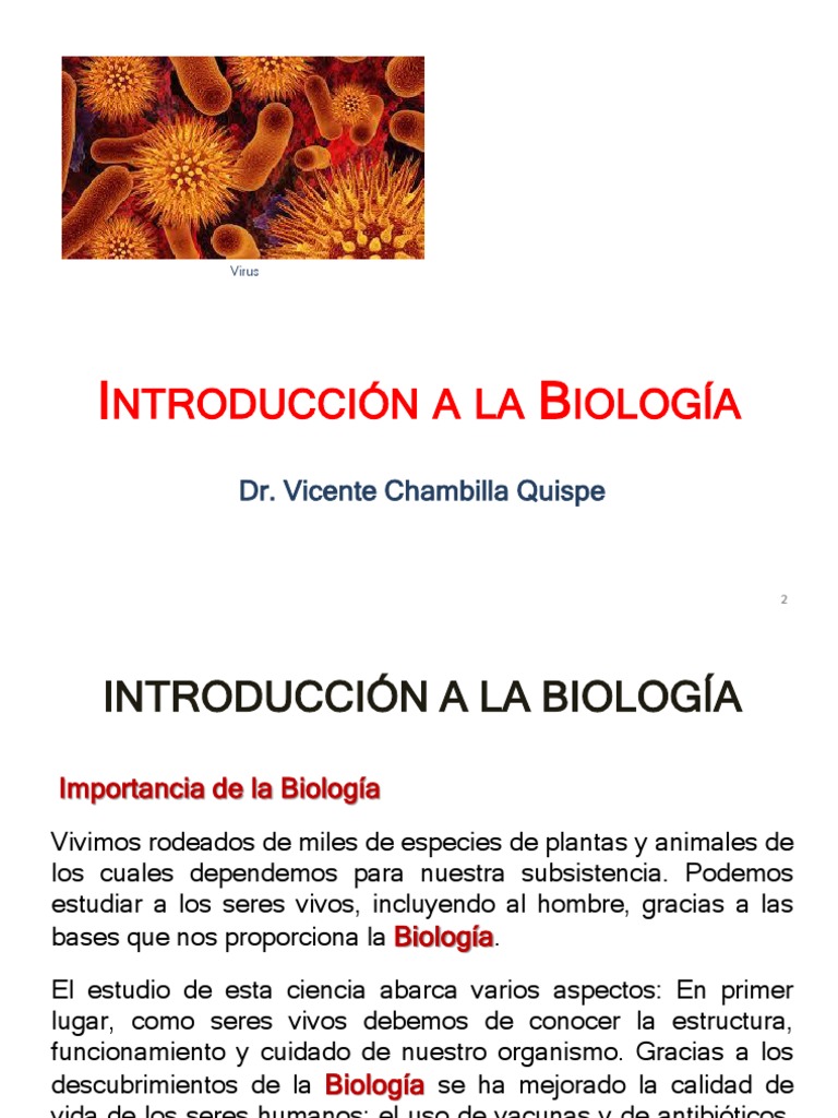 Introduccion a la biologia ESBM-2018.pptx | Ciencias de la tierra y de la vida | Biología ...