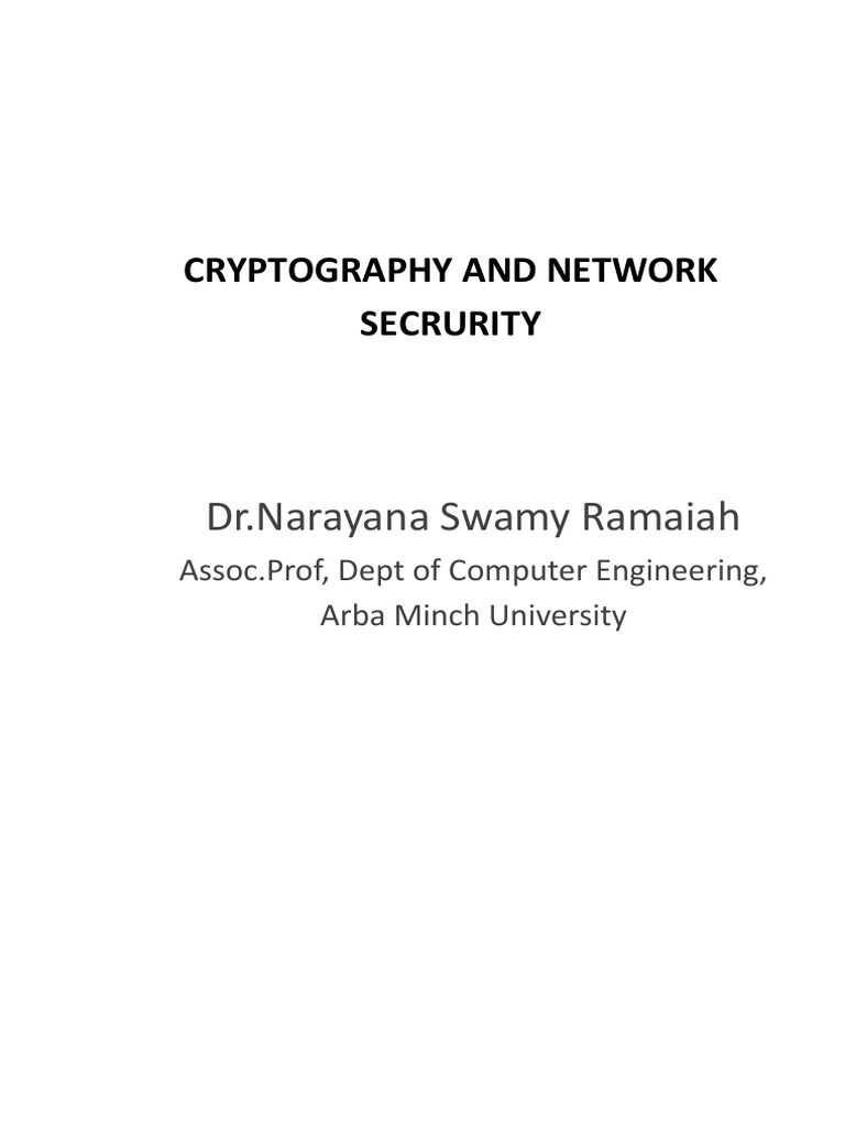 Cryptography and Network Security Handout | PDF | Cryptography | Key ...