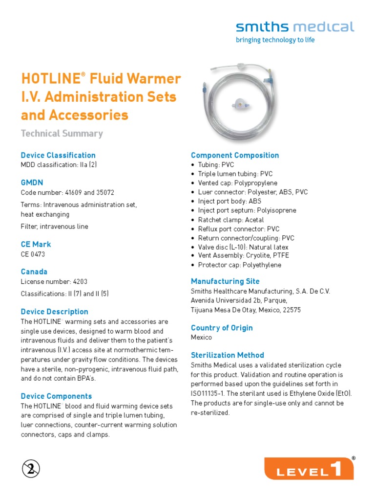 TM194861ENOUS HOTLINE Disposables and Accessories Technical Sheet ...