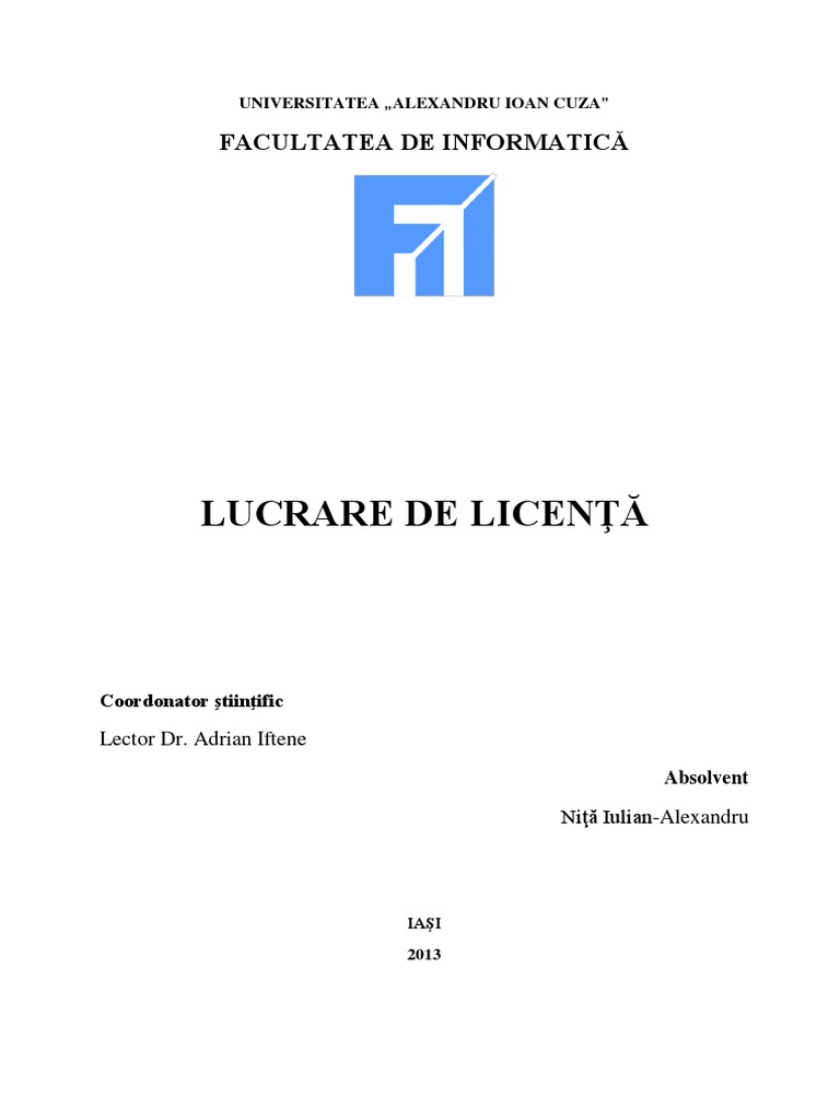 Model Licenta PDF | PDF