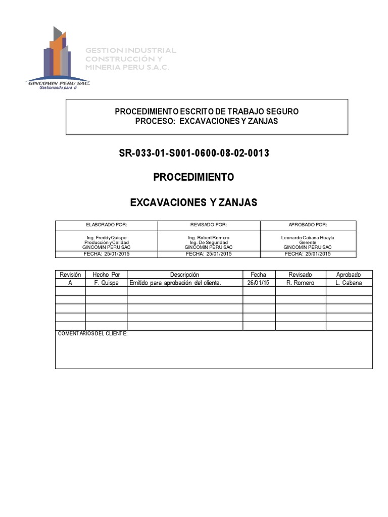 1-. Excavaciones y Zanjas | PDF | Herramientas | Arcilla