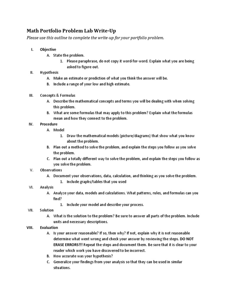 Math Portfolio Lab Write-Up | PDF