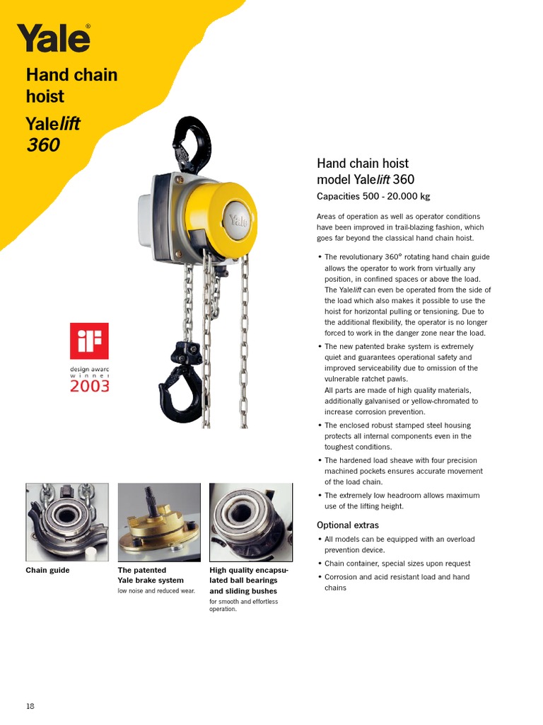 Hoist Yale 360 | PDF | Corrosion | Bearing (Mechanical)