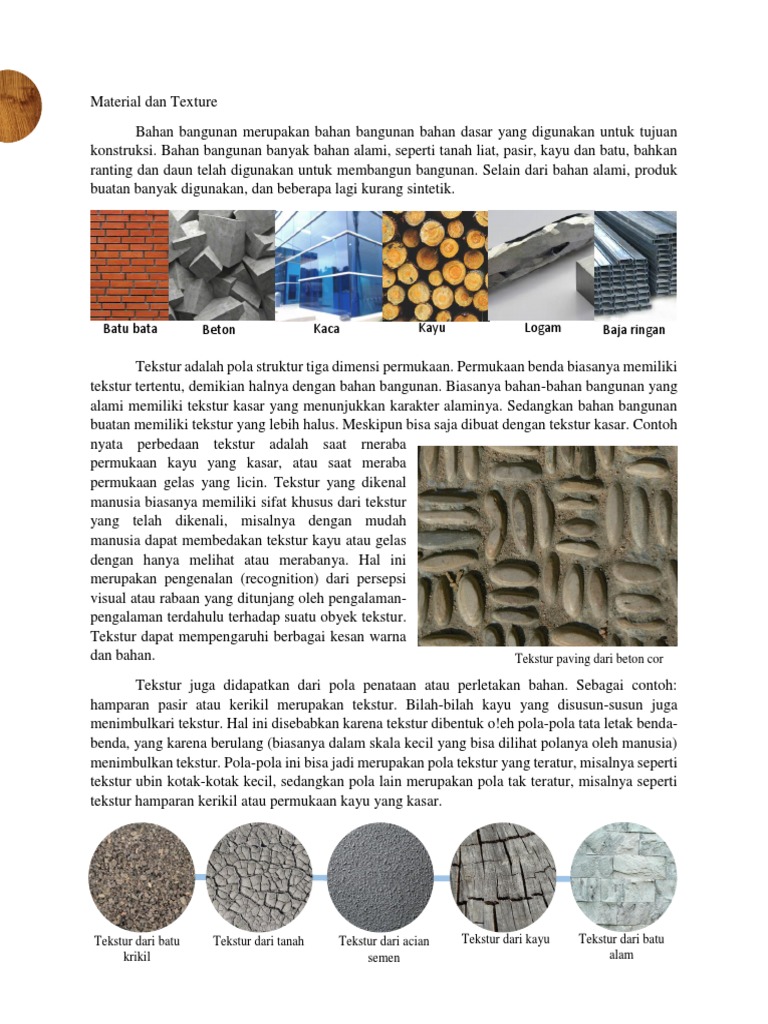 Tekstur Material dalam Konstruksi Bangunan | PDF