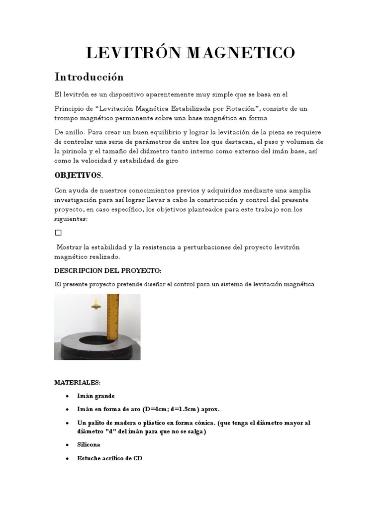 Levitrón Magnetifco Borrador | PDF