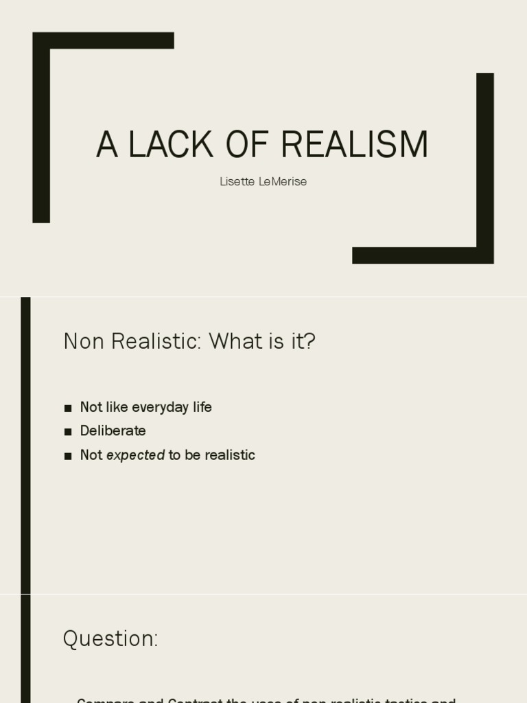 Non Realism Iop 3 | PDF