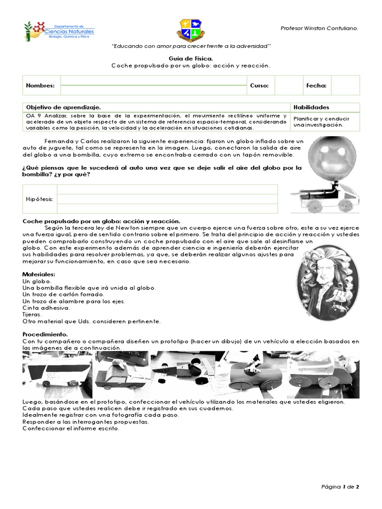 Coche de juguete impulsado por un globo | PDF | Las leyes del ...