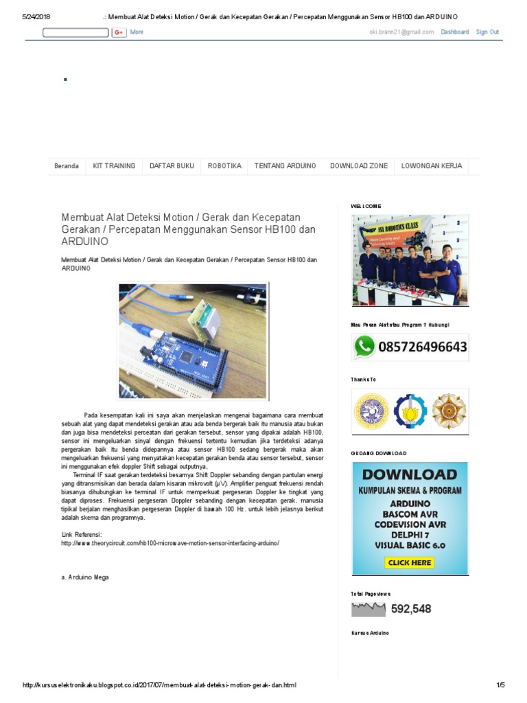 Membuat Alat Deteksi Motion - Gerak Dan Kecepatan Gerakan - Percepatan Menggunakan Sensor HB100 ...