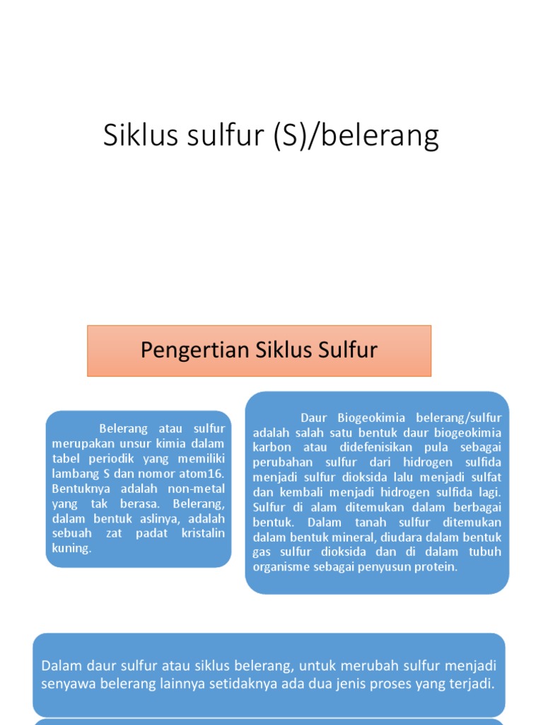 Siklus Sulfur (S) | PDF