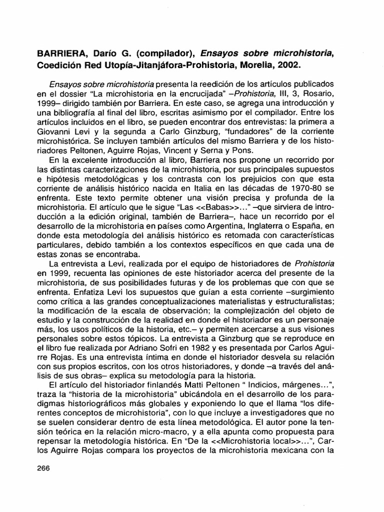 Barriera Dario G Compilador Ensayos Sobre Microhis | PDF | Science ...