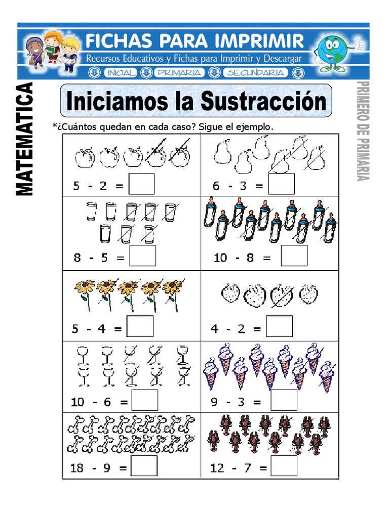 Ficha-de-Aprendiendo-la-Sustracción-para-Primero-de-Primaria