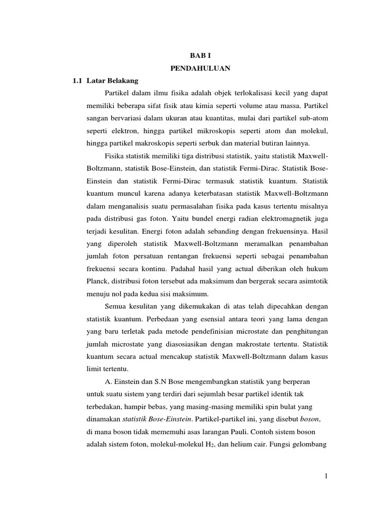 Statistik Bose Einstein | PDF