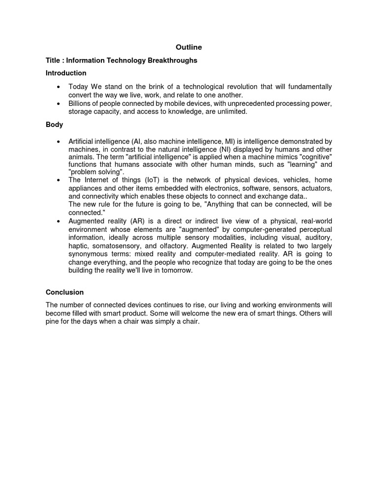 Outline Public Speaking | PDF