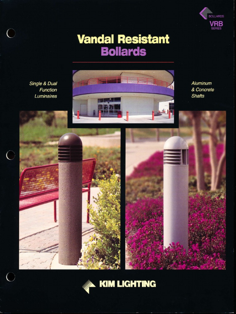 Kim Lighting VRB1 and VRB2 Bollards | PDF | Materials | Building Materials