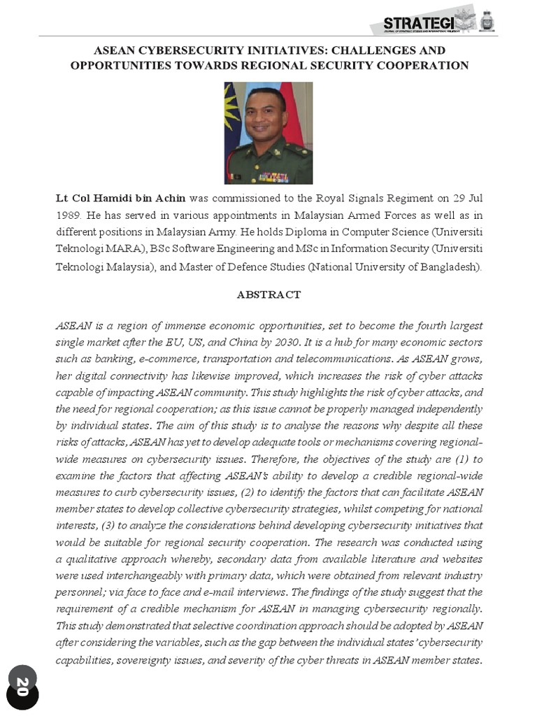 Asean Cybersecurity Initiatives Challenges And Opportunities Towards