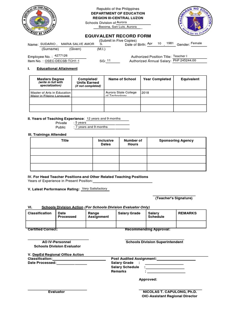 ERF Form | PDF | Teachers | Behavior Modification