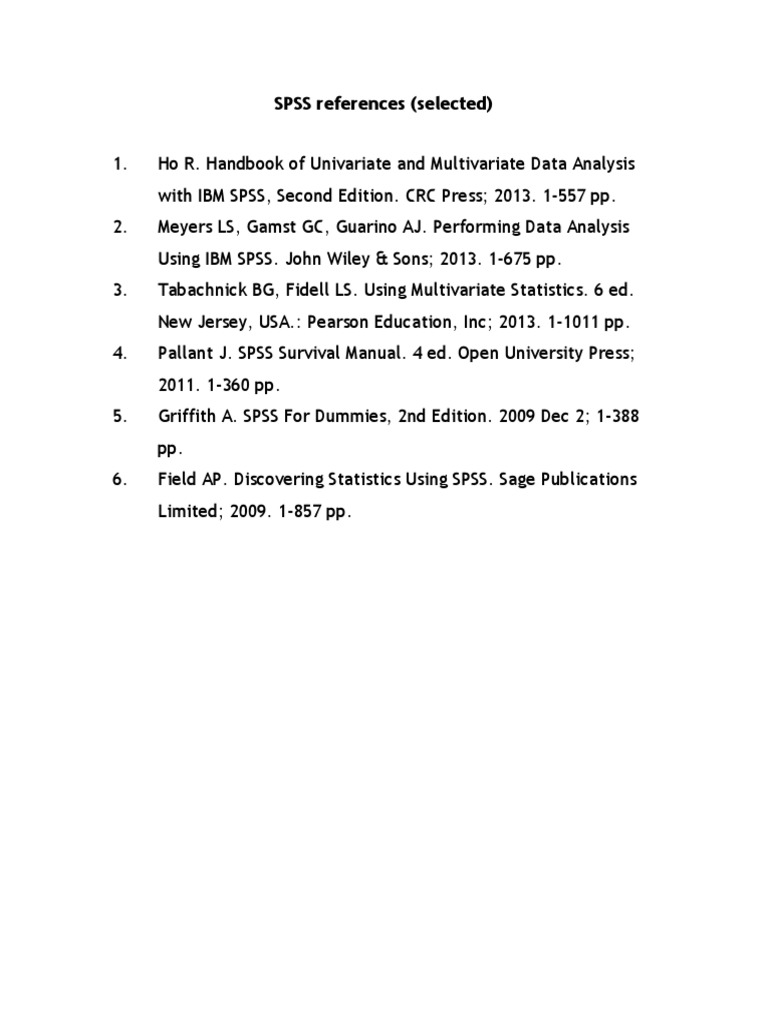 SPSS References | PDF | Arts du langage et discipline