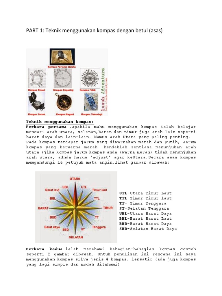 Teknik Atau Cara Menggunakan Kompas Pada Peta | PDF