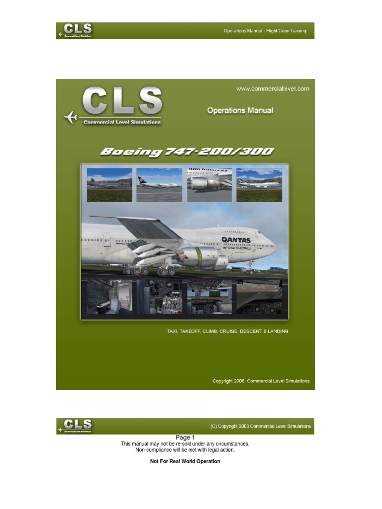 Cls Boeing 747 Operations Manual | PDF | Takeoff | Flap (Aeronautics)