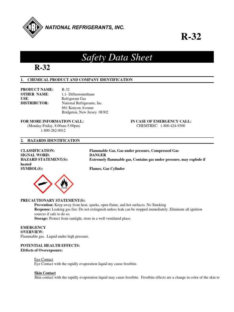 SDS R32 | PDF | Magnesium | Fires