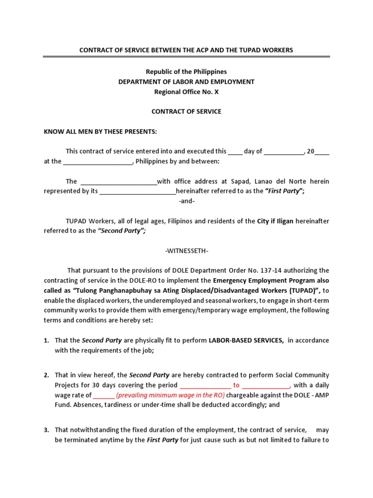 Ic Contract of Service_acp | Labor | Employment