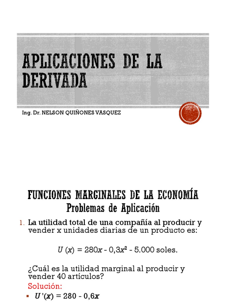 Aplicaciones de La Derivada | Descargar gratis PDF | Pendiente | Conjunto convexo