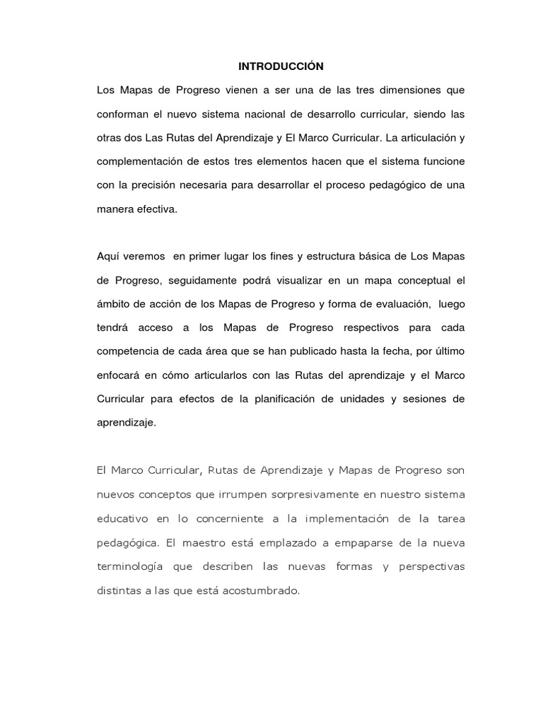 Mapas de Progreso y Niveles de Logro | PDF | Educación primaria ...