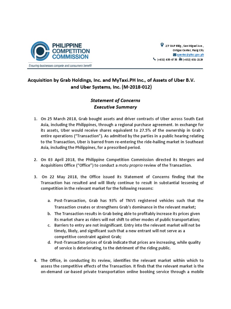 Statement of Concerns | Download Free PDF | Competition | Pricing