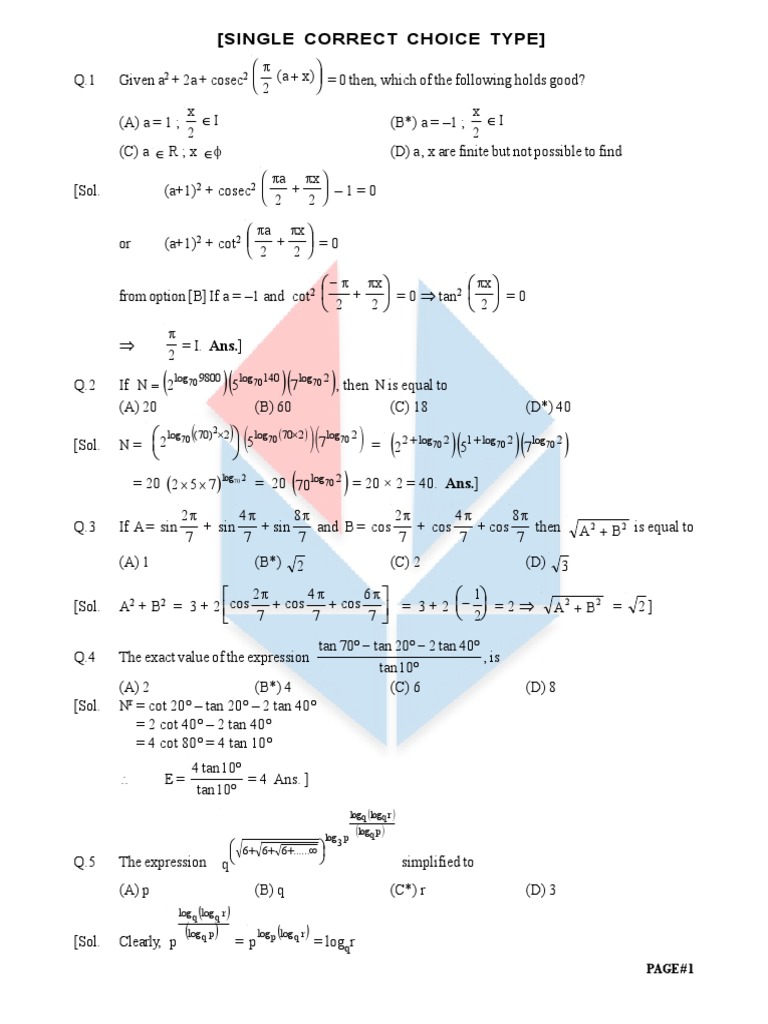 LOG TRI QB Sol | PDF | Trigonometric Functions | Triangle