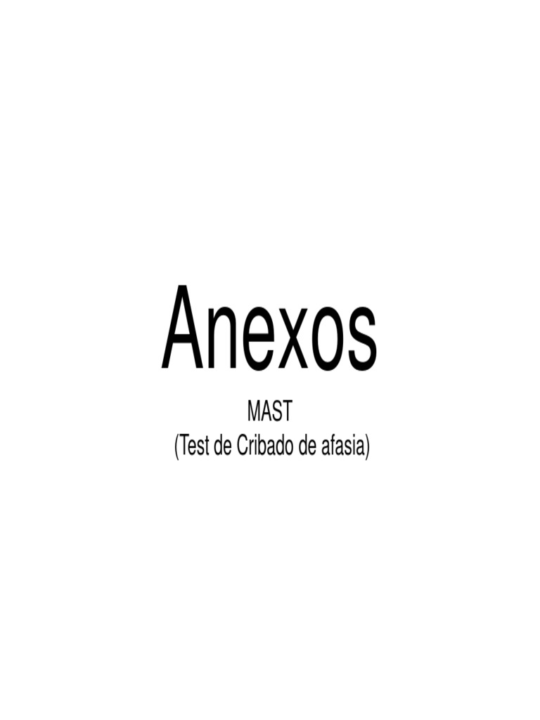 Imagenes MAST (Test de Cribado de Afasia) (Solo Lectura) PDF | PDF