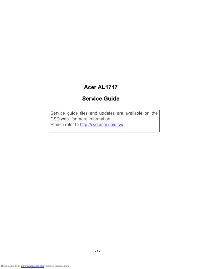 Acer Al1717 | PDF | Tecnología de pantalla | Ingeniería Informática